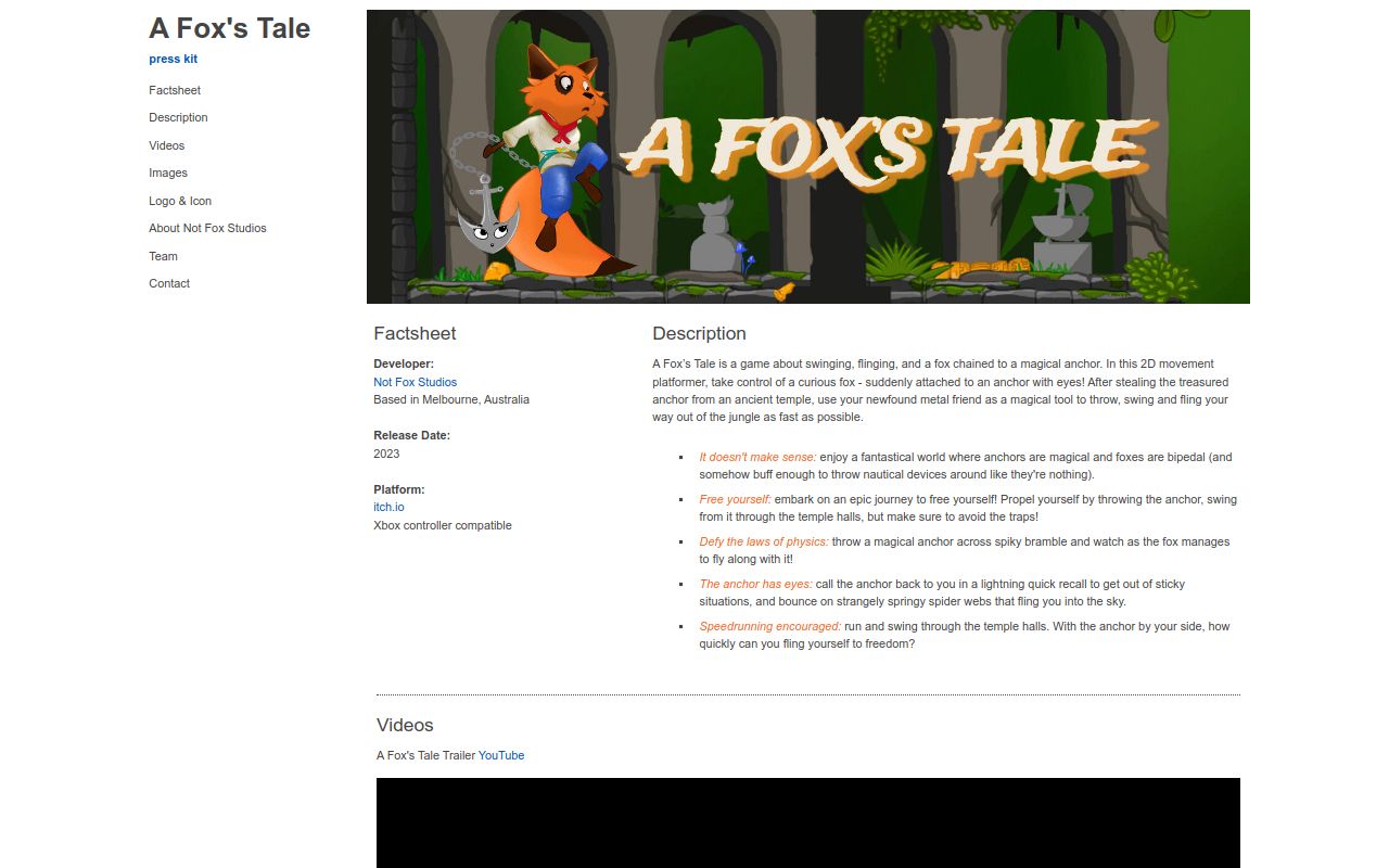 A Fox's Tale | Presskit